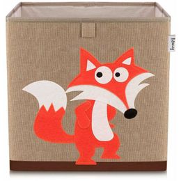 Aufbewahrungsbox mit Fuchs Motiv i Spielzeugbox mit Tiermotiv passend für Würfelregale i Ordnungsbox für das Kinderzimmer i Aufbewahrungskorb