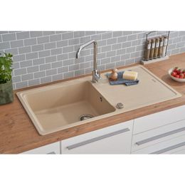 respekta - Küchenspüle Einbauspüle Spülbecken Granitspüle 100x50 Beige Columbia