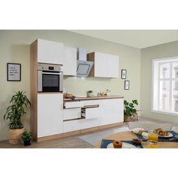 Küche Küchenzeile Leerblock grifflos Eiche Weiß Lorena 270 cm respekta