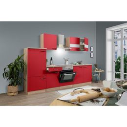 Küche Küchenzeile Leerblock Einbauküche Eiche Rot Merle 270 cm respekta