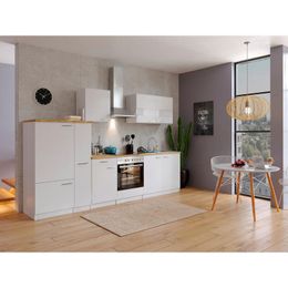 respekta - Küche Küchenzeile Küchenblock Einbau Leerblock Einbauküche 300 cm Weiß