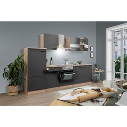 Küche Küchenzeile Leerblock Einbauküche Eiche Grau Merle 270 cm respekta