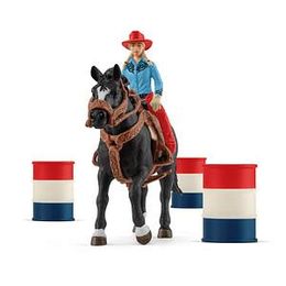 Schleich® Farm World 42576 Barrel Racing mit Cowgirl Spielfiguren-Set