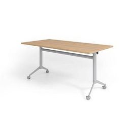 Hammerbacher Mehrzwecktisch KF 16 eiche rechteckig, T-Fuß-Gestell silber, 160,0 x 80,0 x 75,0 cm