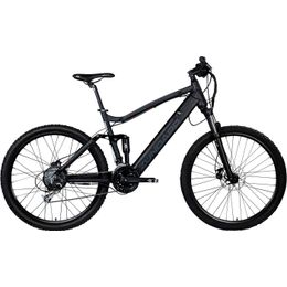 Zündapp Zündapp E-Bike XFS, 27 Gang Shimano Tourney TX Schaltwerk, Kettenschaltung, Heckmotor, 504 Wh Akku, Pedelec, Elektrofahrrad für Damen u. Herren, MTB, Mountainbike, schwarz