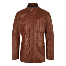 Bugatti Lederjacke 'BUAndiamo' Herren Gr&ouml;&szlig;e XL/XXL cognac / gold / grau / schwarz