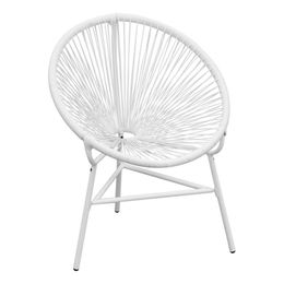 furnicato Gartenstuhl Garten-Mondstuhl Poly Rattan Weiß