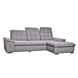 Ecksofa New York Bett Bettkasten Grau Anthrazit Ottomane Rechts