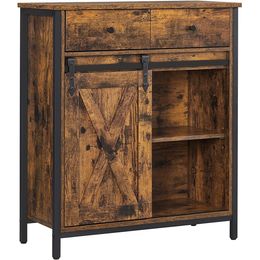 VASAGLE Lagerschrank, 70x30x80cm, Schwarz