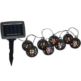 Expo-Börse Solar Lichterkette mit 8 Lampion Kugel Laternen Flammeneffekt 80 SMD LED