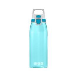Sigg Trinkflasche TOTAL COLOR Aqua 1L hellblau Material: Polypropylen (PP) Besteht aus: Flasche + ONE-Verschluss, bequem mit einer Hand zu öffnen Fassungsvermögen: 1 Liter