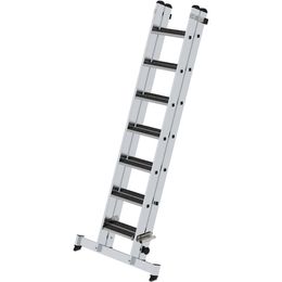 Munk Stufen-Schiebeleiter 2-teilig mit nivello-Traverse und clip-step R13 2x7 Stufen - 040670