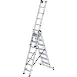 Munk Stufen-Mehrzweckleiter 3-teilig mit nivello®-Traverse 3x7 Stufen - 033321