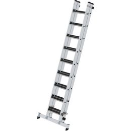 Munk Stufen-Schiebeleiter 2-teilig mit nivello-Traverse und clip-step R13 2x9 Stufen - 040673