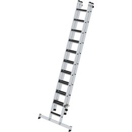 Munk Stufen-Schiebeleiter 2-teilig mit nivello-Traverse und clip-step R13 11 + 10 Stufen - 040676