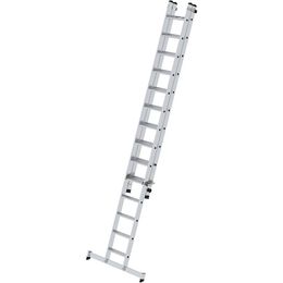 Munk Stufen-Schiebeleiter 2-teilig mit nivello®-Traverse 14 + 10 Stufen - 040669