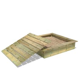 Fatmoose PowerPit Sandkasten mit Deckel 145x145x32 cm