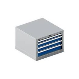 Schäfer Shop Schäfer Shop Select Schubladenschrank 27-27, 4 Schübe, bis 75 kg, B 564 x T 572 x H 400 mm, enzianblau/weißaluminium