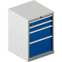 Schäfer Shop Schäfer Shop Pure Schubladenschrank 27-27, 4 Schubl., bis 200 kg, B 564 x T 572 x H 800 mm, enzianblau/lichtgrau