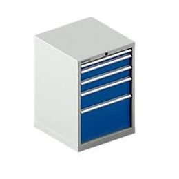 Schäfer Shop Schäfer Shop Pure Schubladenschrank 27-27, 5 Schubl., bis 200 kg, B 564 x T 572 x H 800 mm, enzianblau/lichtgrau