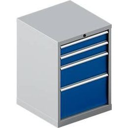 Schäfer Shop Schäfer Shop Pure Schubladenschrank 27-27, 4 Schubl., bis 200 kg, B 564 x T 572 x H 800 mm, enzianblau/weißaluminium