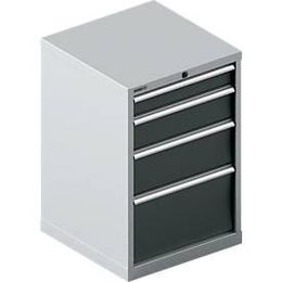 Schäfer Shop Schäfer Shop Select Schubladenschrank 27-27, 4 Schubl., bis 200 kg, B 564 x T 572 x H 850 mm, anthrazitgrau/weißaluminium