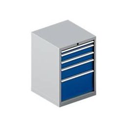 Schäfer Shop Schäfer Shop Pure Schubladenschrank 27-27, 5 Schübe, bis 75 kg, B 564 x T 572 x H 800 mm, enzianblau/weißaluminium