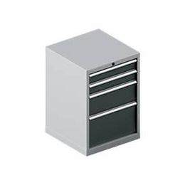 Schäfer Shop Schäfer Shop Pure Schubladenschrank 27-27, 4 Schübe, bis 75 kg, B 564 x T 572 x H 800 mm, anthrazitgrau/weißaluminium