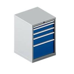 Schäfer Shop Schäfer Shop Pure Schubladenschrank 27-27, 5 Schubl., bis 200 kg, B 564 x T 572 x H 800 mm, enzianblau/weißaluminium