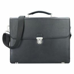 Esquire Oxford Aktentasche Leder 41 cm Laptopfach schwarz