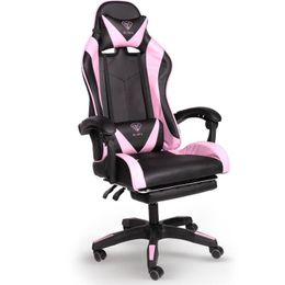 Trisens - Chefsessel Stuhl Home Office Chair Racing Bürostuhl Sportsitz Büro Stuhl, Schwarz/Rosa