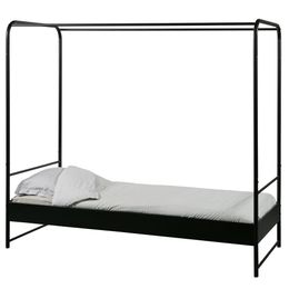 WOOOD Metall Himmelbett schwarz 90 x200