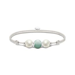 Thomas Sabo Armband Karma Secret mit grünem Aventurin Bead und weißen Süßwasserzuchtperlen