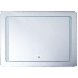 Beliani Wandspiegel 80 x 60 cm Rechteckig mit led Beleuchtung Antibeschlagsystem Touch Sensor-Schalter Modern - Silber