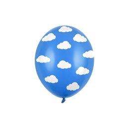 partydeco Luftballon, Luftballons Wolken 30cm blau weiß 6er Set