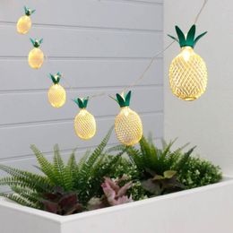 LED-Lichterkette - Ananas - Solar - 10 Leuchten - 2 Meter - Gelb