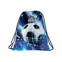 DERFORM Turnbeutel Fussball Kinder Sportbeutel Football Rucksack Sporttasche blau