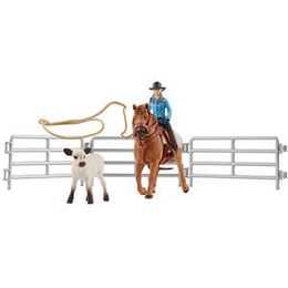 Schleich® Farm World 42577 Team Roping mit Cowgirl Spielfiguren-Set