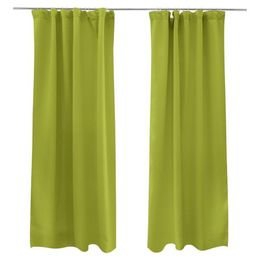 Vorhang mit Kräuselband | verdunkelnd 140 x 245cm, hellgrün | 1er Pack | VICTORIA M