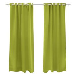 Ösenvorhang | verdunkelnd 140 x 245cm, hellgrün | 1er Pack | VICTORIA M