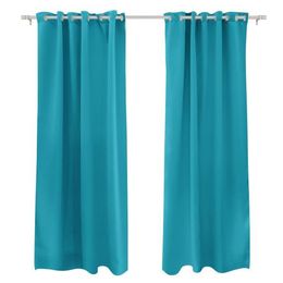 Ösenvorhang | verdunkelnd 140 x 245cm, hellblau | 1er Pack | VICTORIA M
