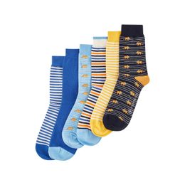 Tom Tailor Unisex Socken im 6-er Set, blau, Streifenmuster, Gr. 23-26