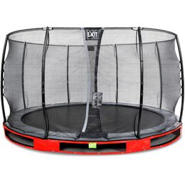 EXIT Elegant Inground-Trampolin ø366cm mit Economy Sicherheitsnetz - rot