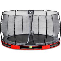 EXIT Elegant Inground-Trampolin ø427cm mit Economy Sicherheitsnetz - rot