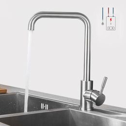 LONHEO - Niederdruck Küchenarmatur Edelstahl Wasserhahn Küche 360° Drehbar Spültischarmatur Mischbatterie mit Abnehmbarer Luftsprudler