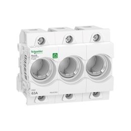 Schneider Electric Resi9 neozed d02 3p 63a fuse holder without screw head fits din rail. d02 black screw heads are supplied in pack of 10 r9j02063