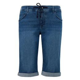 TRIANGLE Große Größen: Jeansshorts mit Tunnelzug und Kordel am Bund, blue Denim, Gr.44