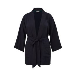 TRIANGLE Große Größen: Jacke im Kimono-Stil mit Bindegürtel, nachtblau, Gr.50