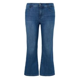 TRIANGLE Große Größen: Bootcut-Jeans in verkürzter Cropped-Form, blue Denim, Gr.50