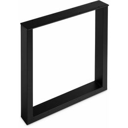 SO-TECH® 2er Pack - Tischgestell tab Stahl schwarz matt Profil 80 x 40 mm (Höhe: 720 mm / Tiefe: 600 mm) - Höhe: 720 mm